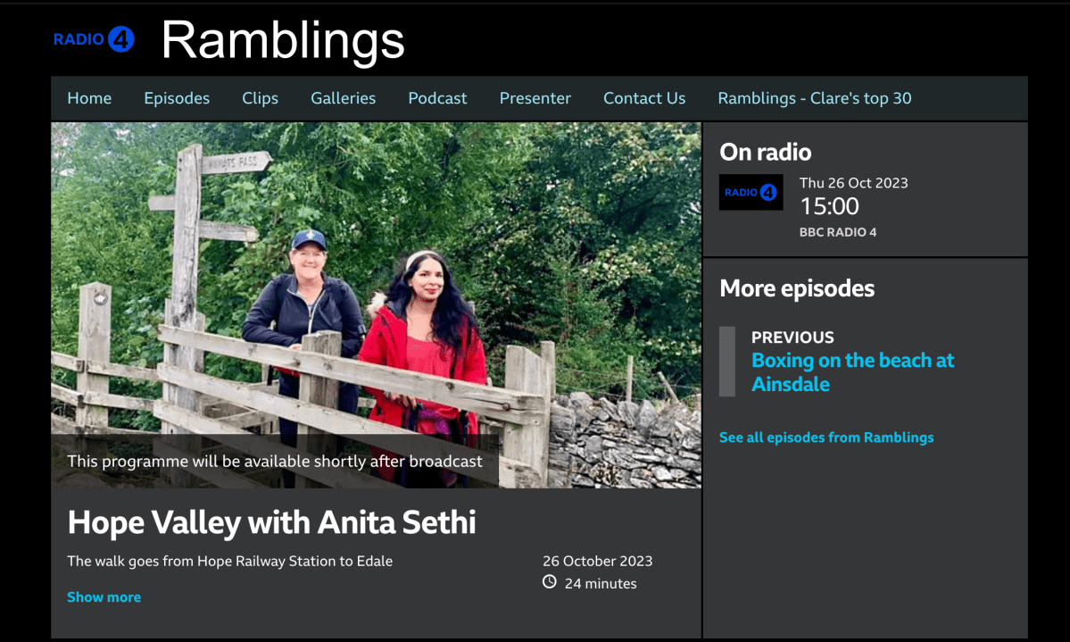 BBC Radio 4, Ramblings – Anita Sethi